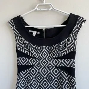 Maggy London | Dresses | Maggie London Black White Grey Sleeveless ...